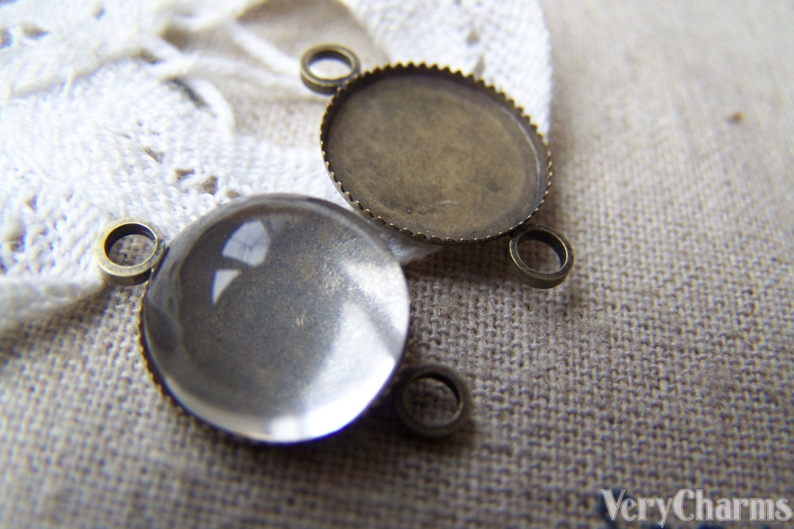 10 Pcs of Antique Bronze Brass Round Sawtooth Base Settings - Etsy