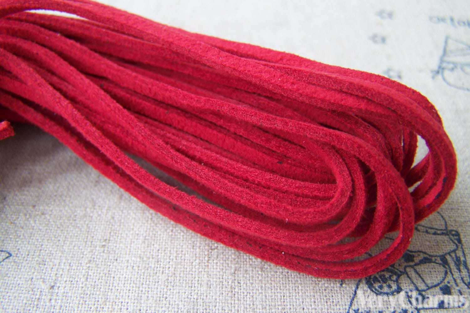 10 Meters of Square Red Suede Faux Leather Ribbon Cords String - Etsy