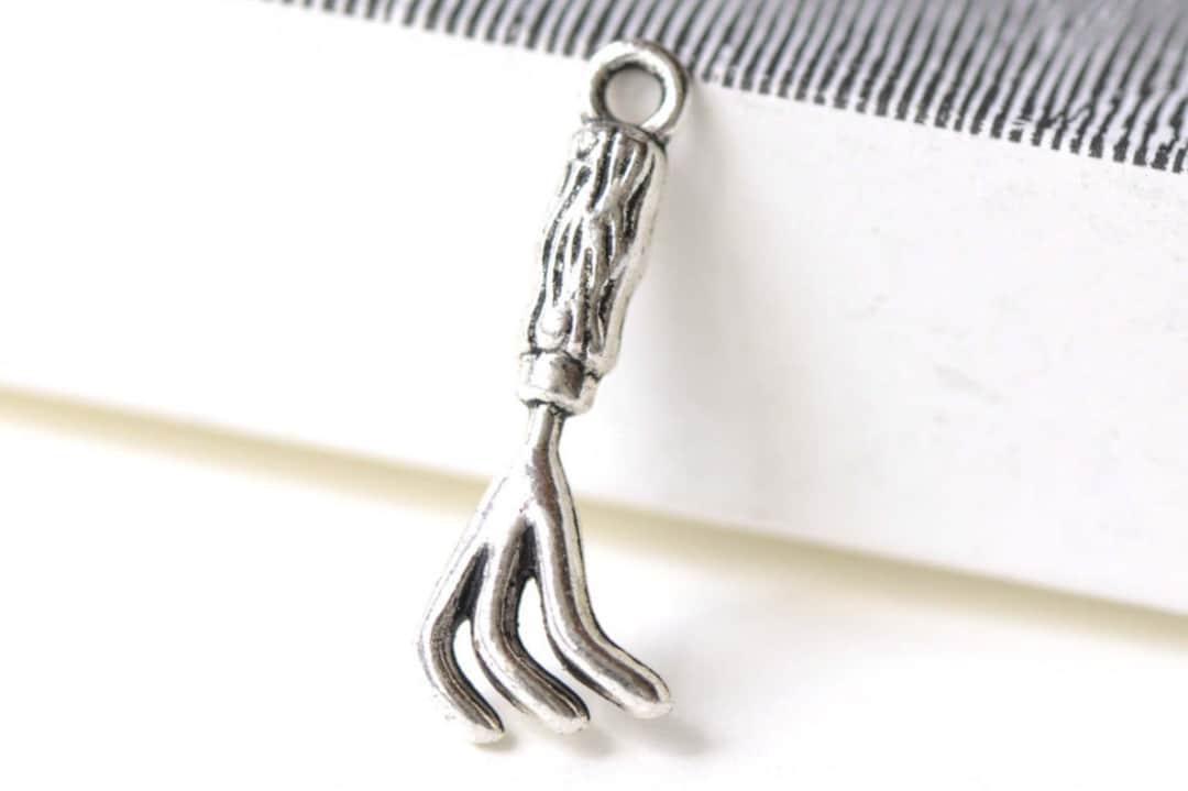 Antique Silver Rake Fork Tool Charms 10x26mm Set of 10 A8269 - Etsy