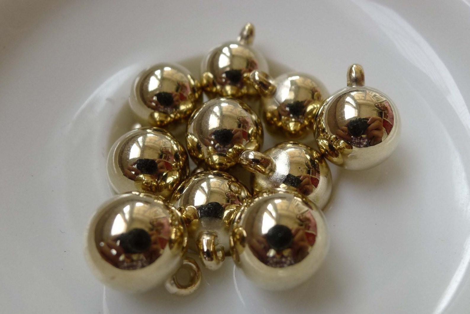 20 pcs Gold Coated Plastic 3D Ball Charms 12mm A6684 | Etsy