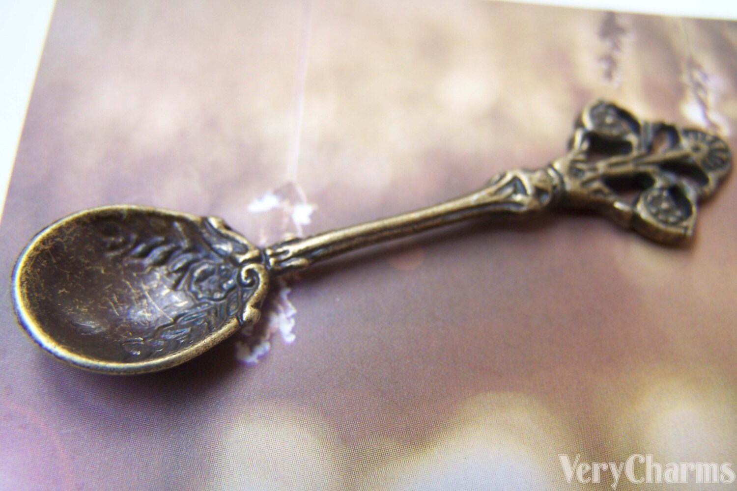 10 pcs of Antique Bronze Flower Spoon Cutlery Charms 14x60mm | Etsy