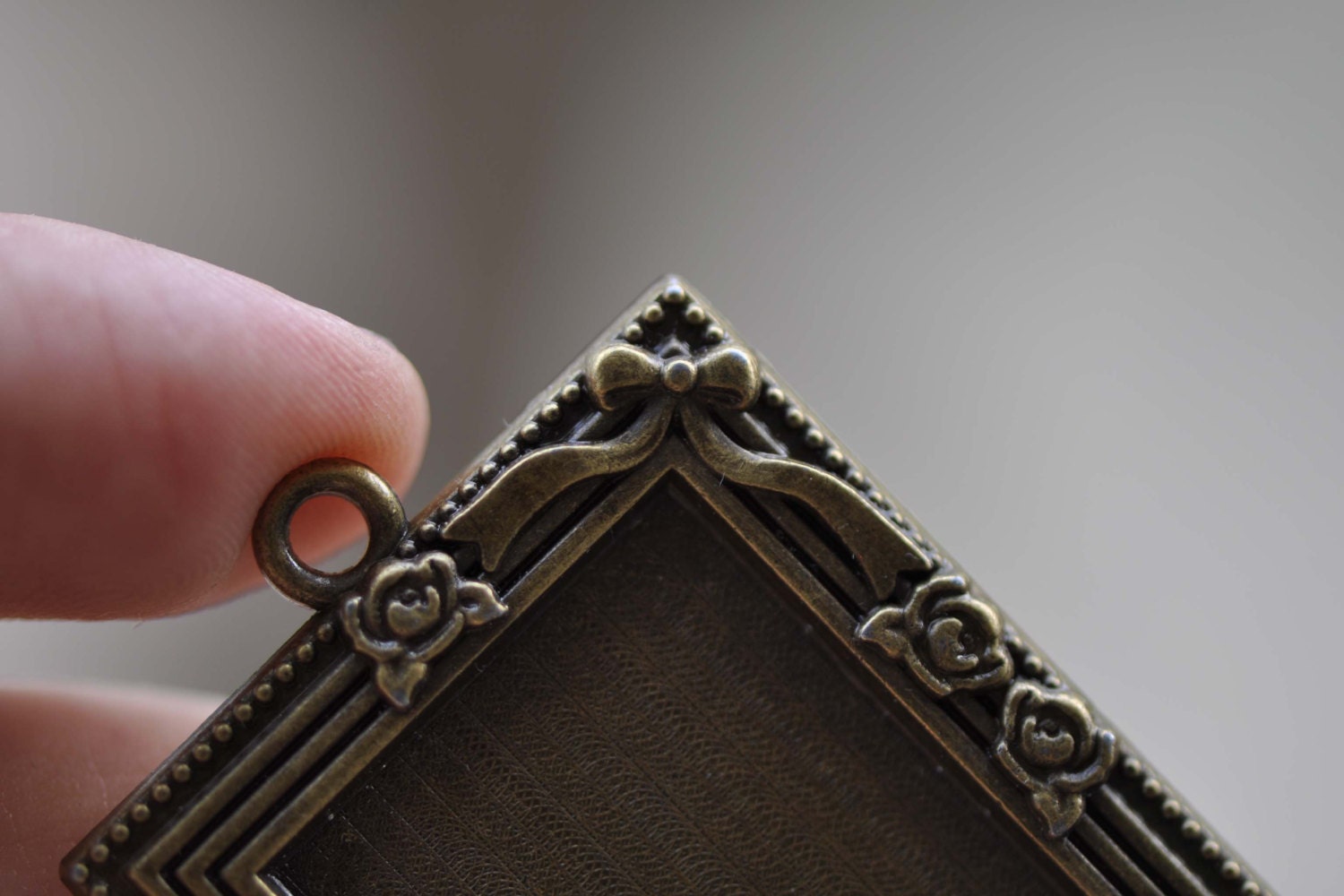 Rectangle Base Settings Antique Bronze Rose Flower Photo Frame | Etsy