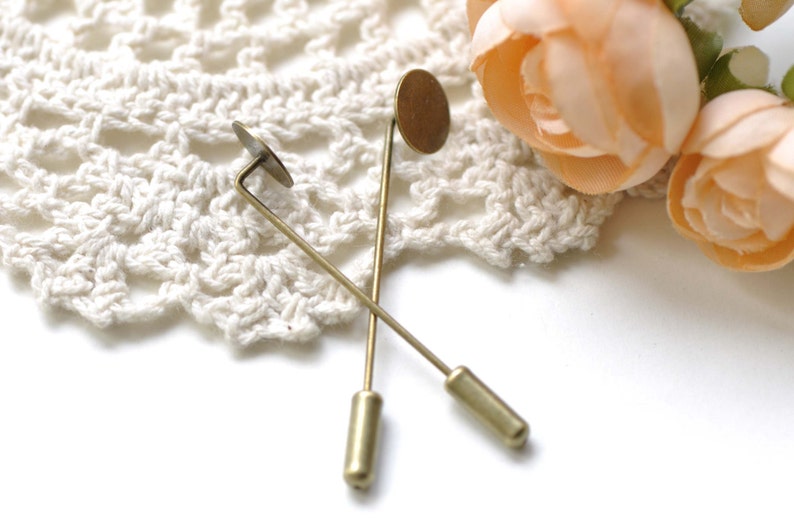 Antique Bronze Stick Pin Lapel Pin Clutch Blanks 10x45mm With - Etsy