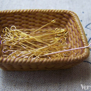 50 Pcs Gold Double Sided Eye Pins Connector 25mm 28gauge A2821 - Etsy