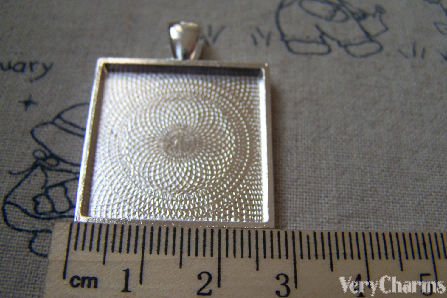 5 Pcs of Silver Plated Square Cabochon Base Pendants Match - Etsy