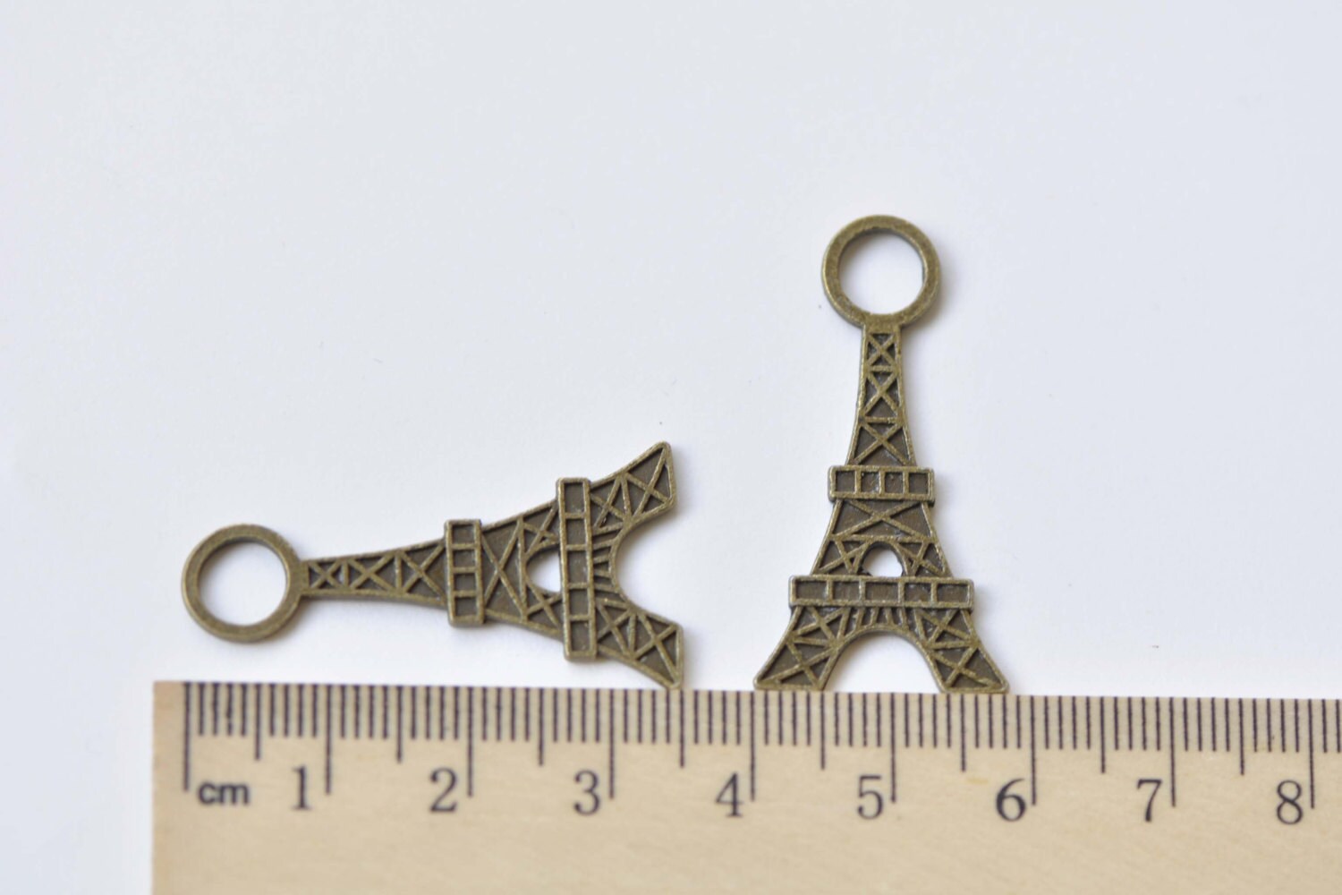 Flat Eiffel Tower Charm Pendants Antique Bronze Finish Set of - Etsy