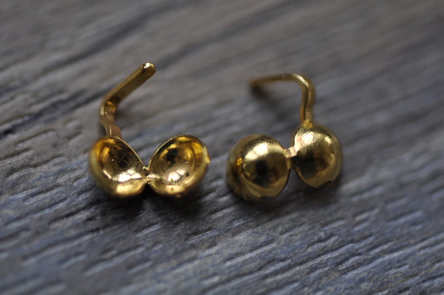 Gold Fold Over Clamshell Clasps Bead Tips THICK 4.5mm Set of - Etsy