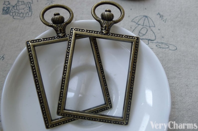 4 Pcs Antique Bronze Rectangular Pocket Watch Frame Base - Etsy