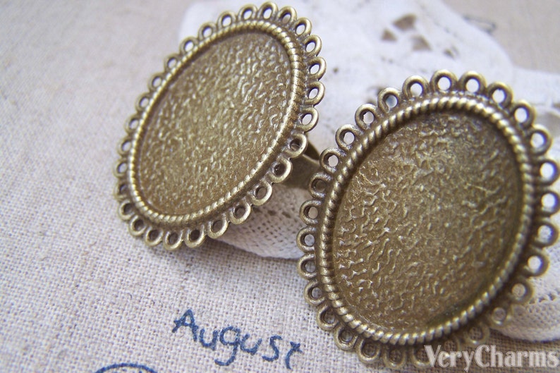 5 Pcs Antique Bronze Adjustable Ring Blank Shank Base With 19x25mm ...