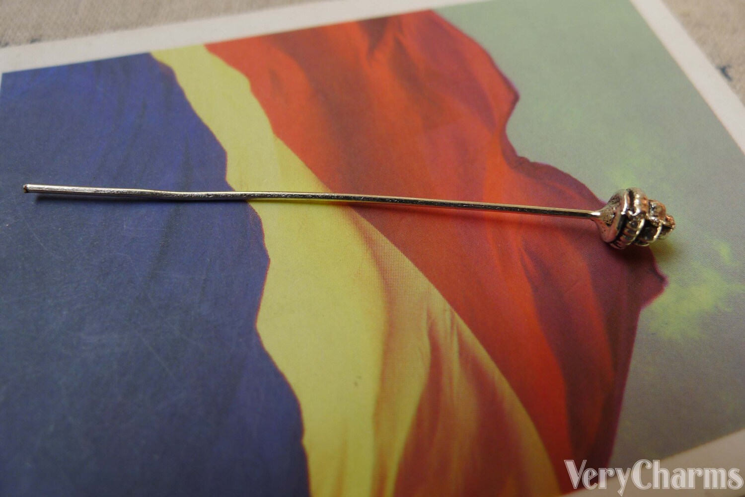 20 pcs of Antique Silver Flower Pins Headpins 22G 53mm | Etsy