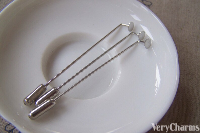 10 Pcs Platinum Stick Pin Clutch Lapel Pin Findings 4x60mm - Etsy