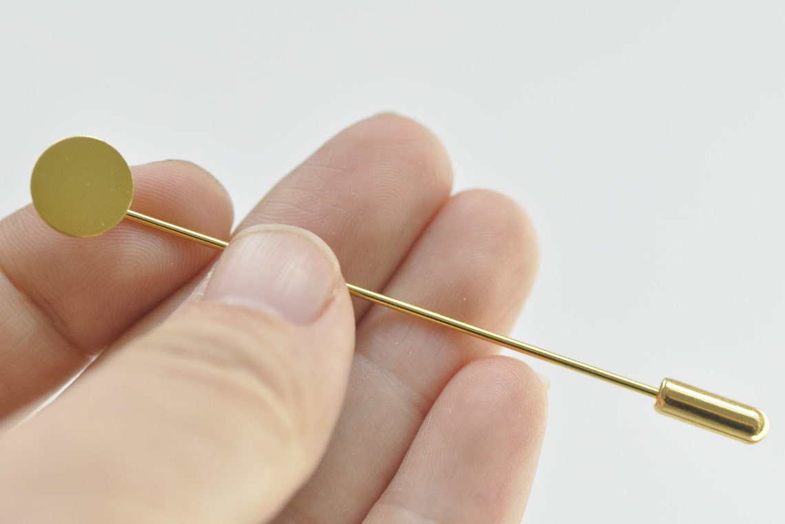 Gold Lapel Pin Stick Pin Clutch 65mm/93mm With 10mm Pad - Etsy