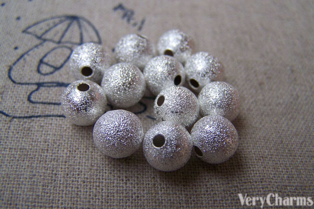 20 Pcs Silver Sand Star Dust Beads Texured Beads 8mm A3864 - Etsy