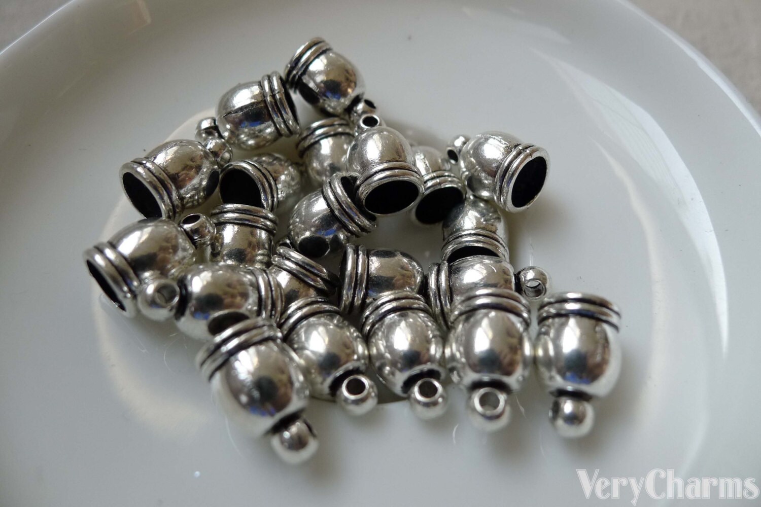 50 Pcs Antique Silver Bead Tassel Caps Cord Ends 8x12mm A6493 - Etsy