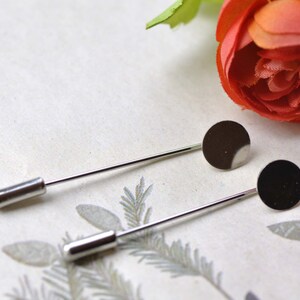 Stick Pin Lapel Pin Clutch Platinum Broach Blanks 10x45mm With 10mm Pad ...
