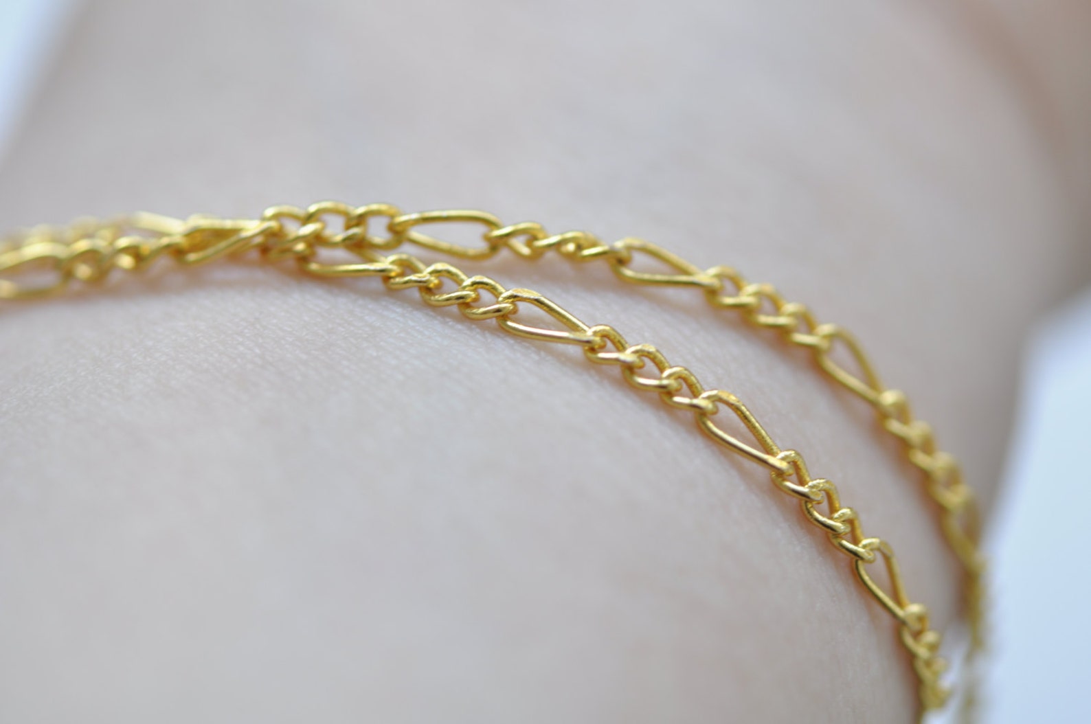 16ft 5m Fancy Figaro Chain Non Tarnish 16K Gold Sturdy - Etsy