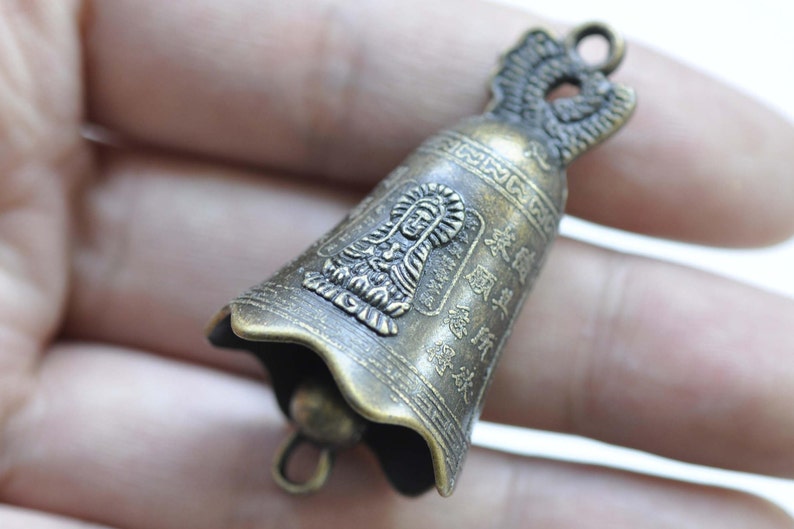 6 Pcs Antique Bronze Large Traditional Chinese Bell Pendants | Etsy