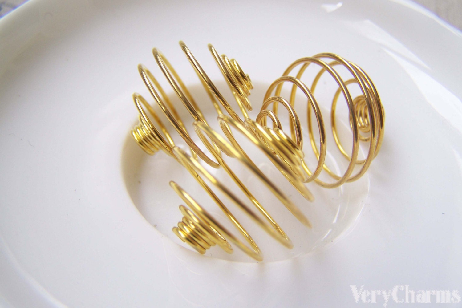 10 Pcs of Gold Tone Spiral Wire Metal Spring Findings | Etsy
