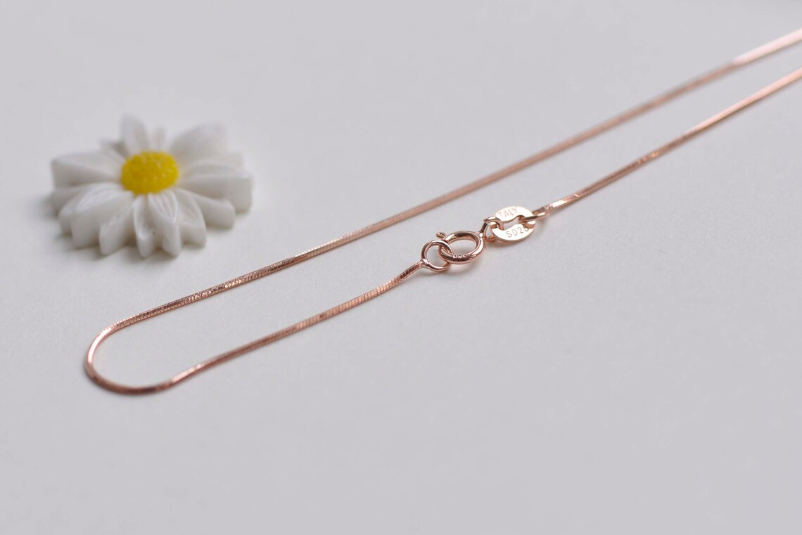 925 Sterling Silver Snake Cobra Necklace Chain 18" Silver/platinum/gold ...