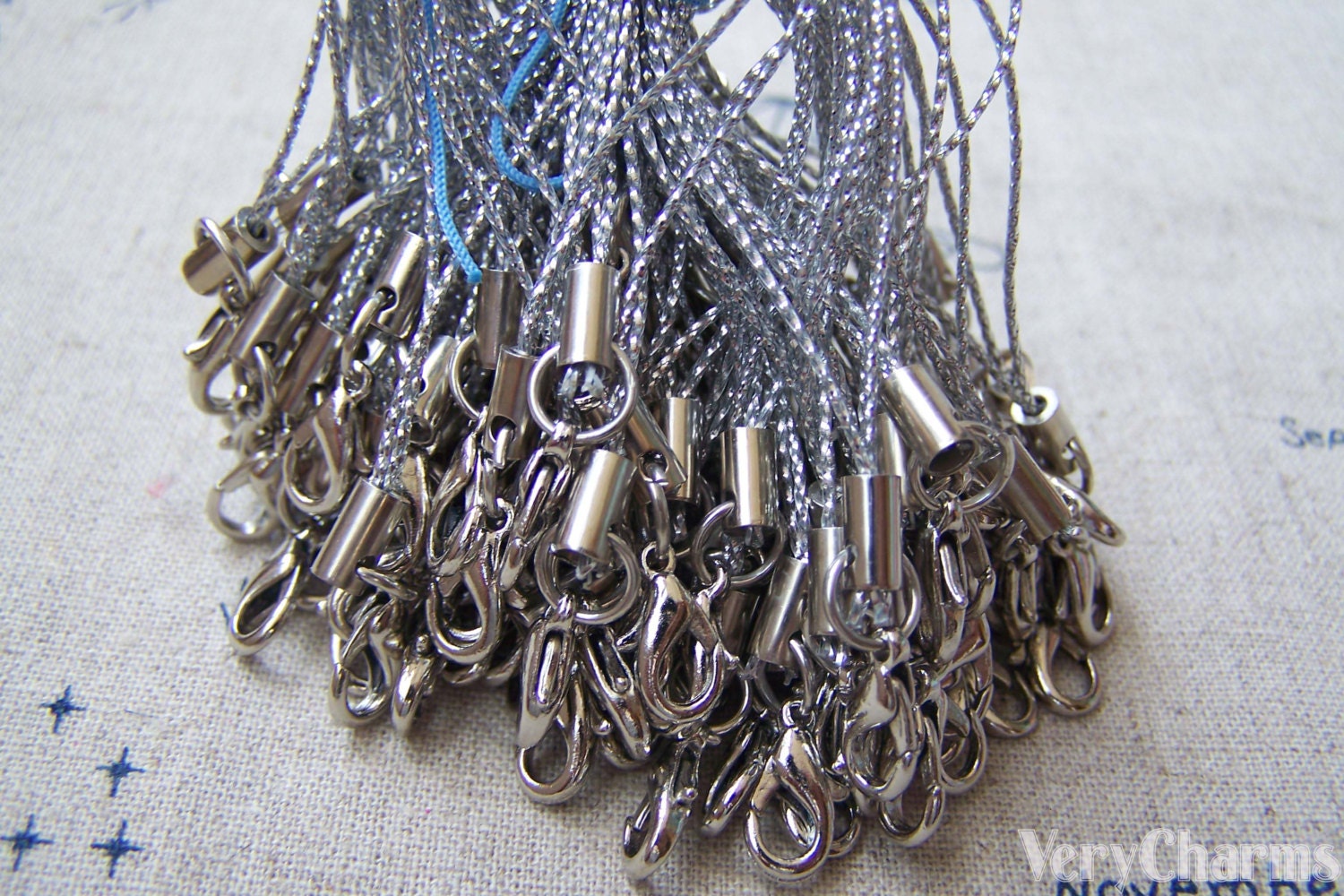 Silver Strap Lariat Lanyard With 10mm Lobster Clasp Cell Phone ...