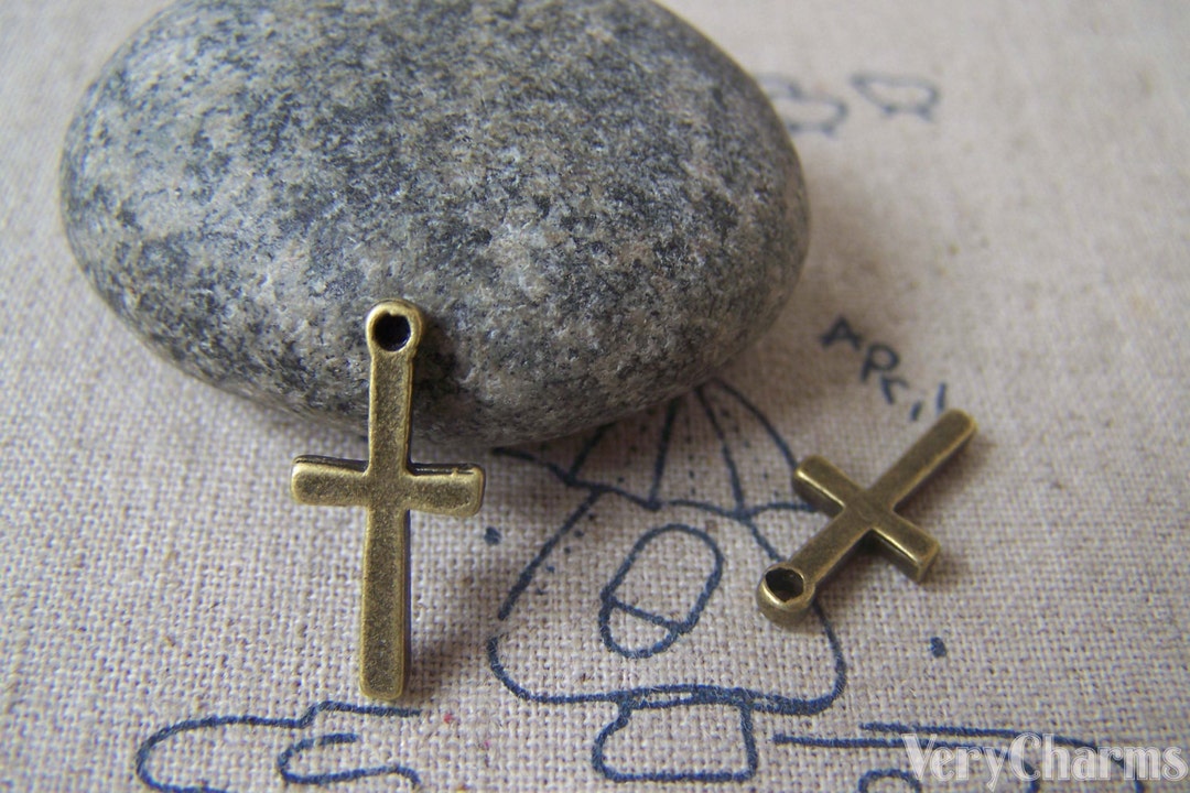 20 Pcs of Antique Bronze Smooth Cross Charms 9x19mm A3449 - Etsy