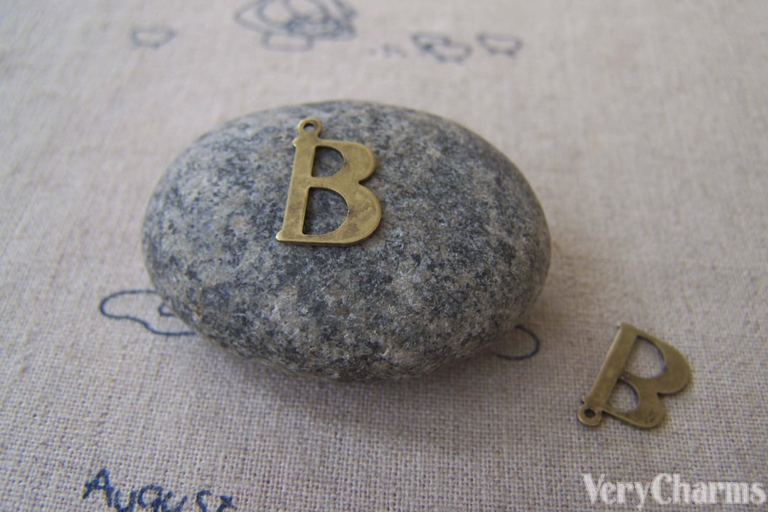 10 Pcs of Antique Bronze Brass Alphabet Letter B Charms 9x15mm A2407 - Etsy