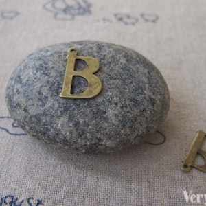 10 Pcs of Antique Bronze Brass Alphabet Letter B Charms 9x15mm A2407 - Etsy
