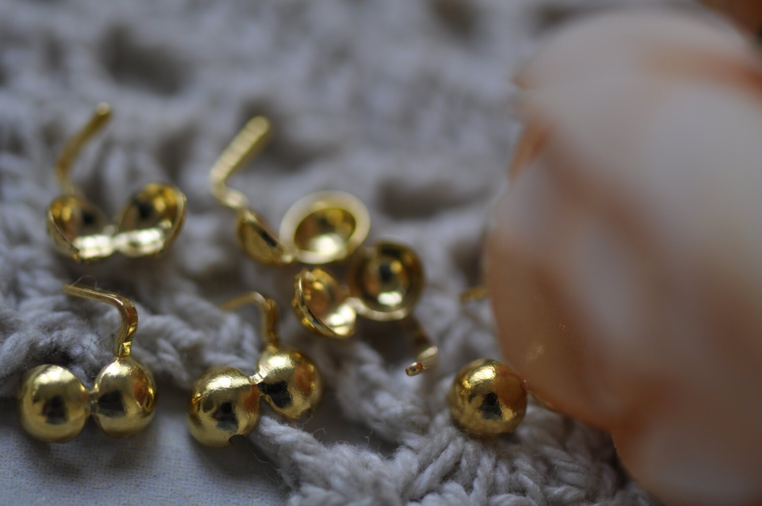 Gold Fold Over Clamshell Clasps Bead Tips THICK 4.5mm Set of - Etsy