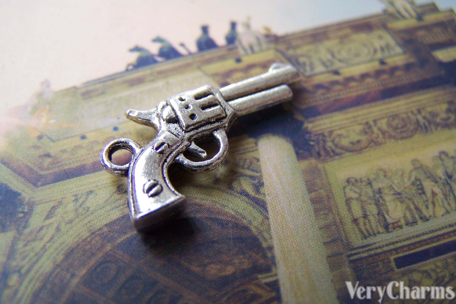 10 Pcs of Tibetan Silver Antique Silver Revolver Handgun - Etsy