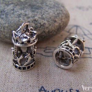 10 Pcs of Antique Silver Merry Go Round Carousel Horse Pendant Charms ...