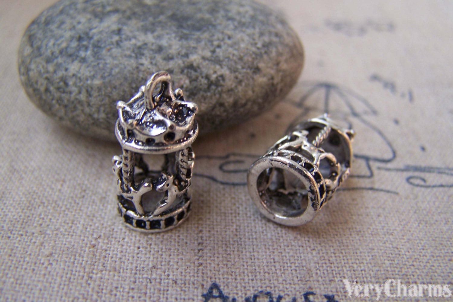 10 Pcs of Antique Silver Merry Go Round Carousel Horse Pendant - Etsy