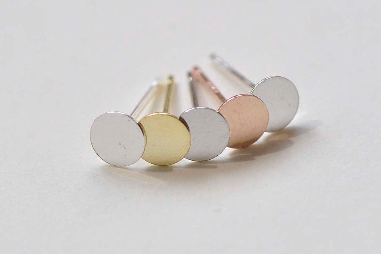 8 Pcs 925 Sterling Silver Vermeil Flat Pad Earring Stud Post - Etsy