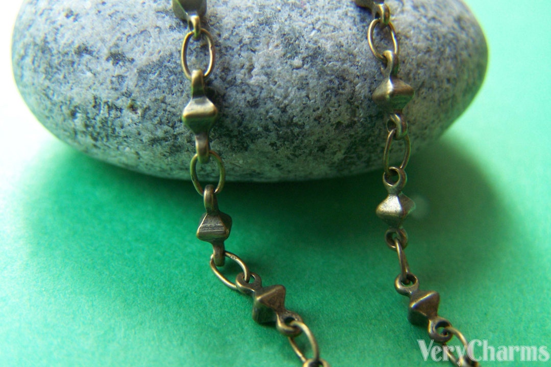 3.3 Ft (1m) of Antique Bronze Brass Rhombus Oval Link Chain A2752 - Etsy