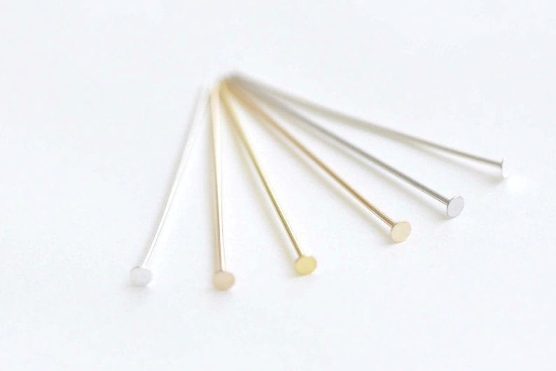 10 Pcs 925 Sterling Silver Flat Head Pins Jewelry Making - Etsy