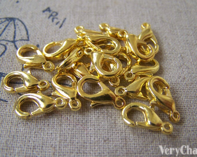 50 Pcs Gold Ribbon Ends Clamps Fasteners Clasps 25mm A5355 | Etsy