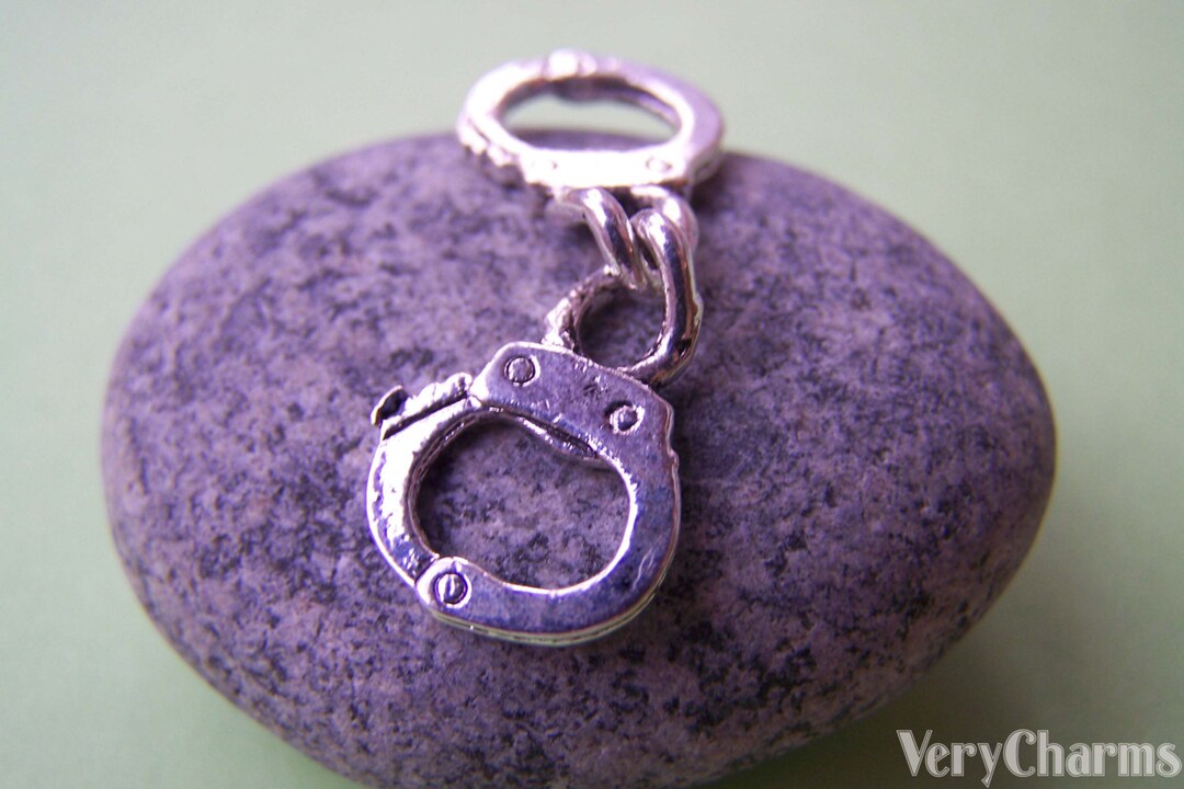 10 Pairs of Antique Silver Handcuff Charms Double Sided 12x32mm A858 - Etsy