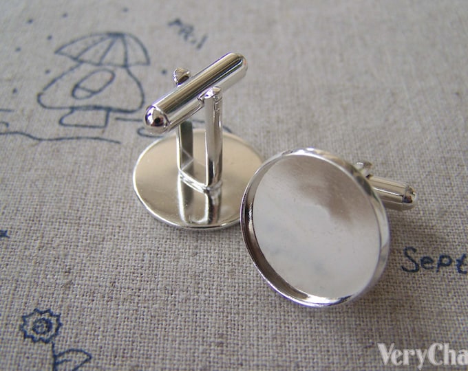Square Bezel Cufflink Blanks Silver Cuff Links Setting Match | Etsy