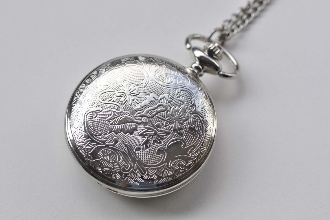 1 PC Platinum Filigree Pocket Watch Pendant Size 47mm A8791 - Etsy