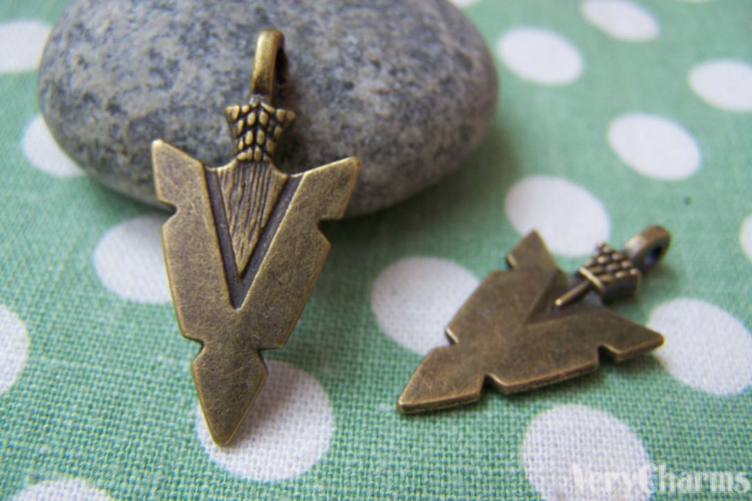 10 Pcs Antique Bronze Triangle Arrow Symbol Charms 16x31mm A1436 - Etsy