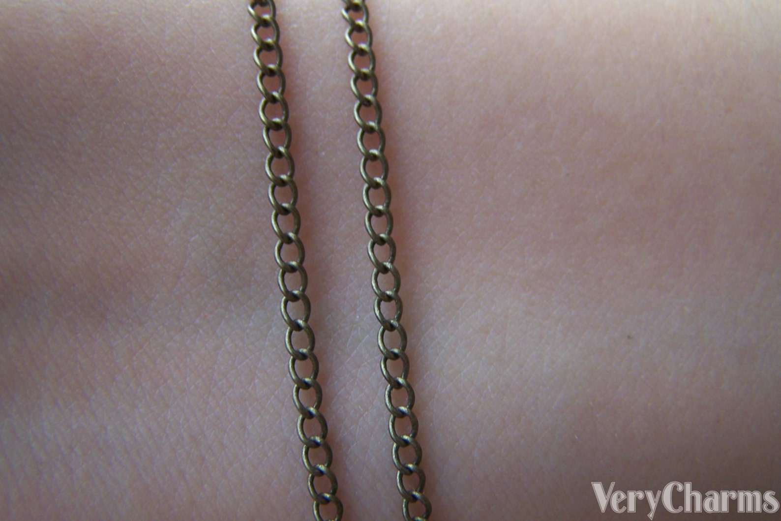 Brass Curb Chain Antique Bronze Soldered Twisted Links Size 1.8mm Set ...