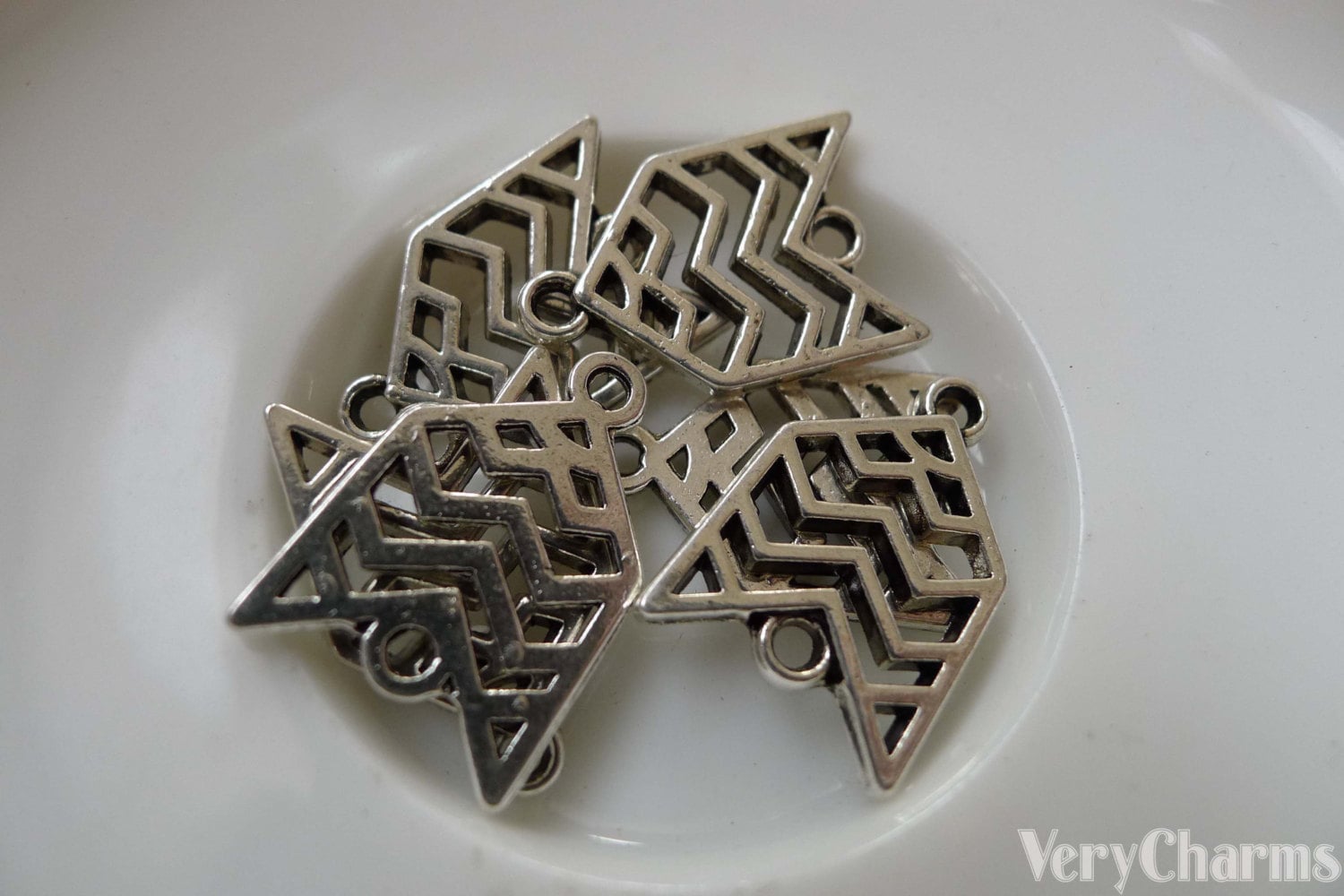 20 Pcs Antique Silver Filigree Arrow Symbol Connectors Charms - Etsy