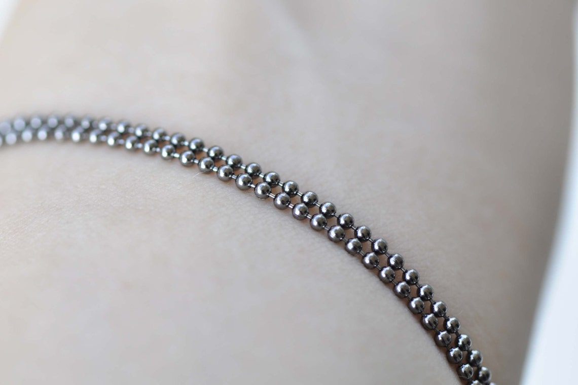16ft 5m Gunmetal Black Ball Chain 1.5mm A8780 - Etsy