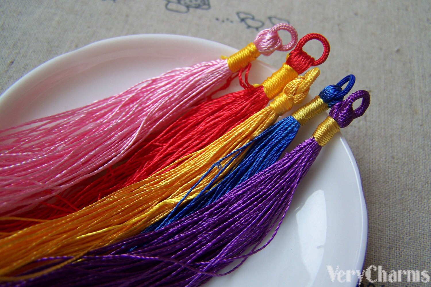 10 Pcs of Silk Thread Tassel Mixed Color A5003 | Etsy