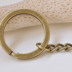 10 Pcs Simple Keychain Fob Key Ring With Short Extension Chain Antique ...