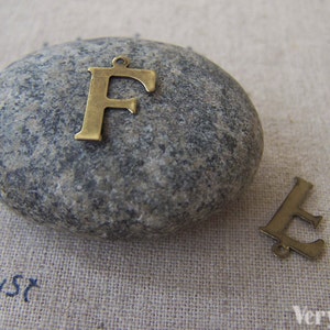 10 Pcs of Antique Bronze Brass Alphabet Letter F Charms 9x15mm A2411 - Etsy