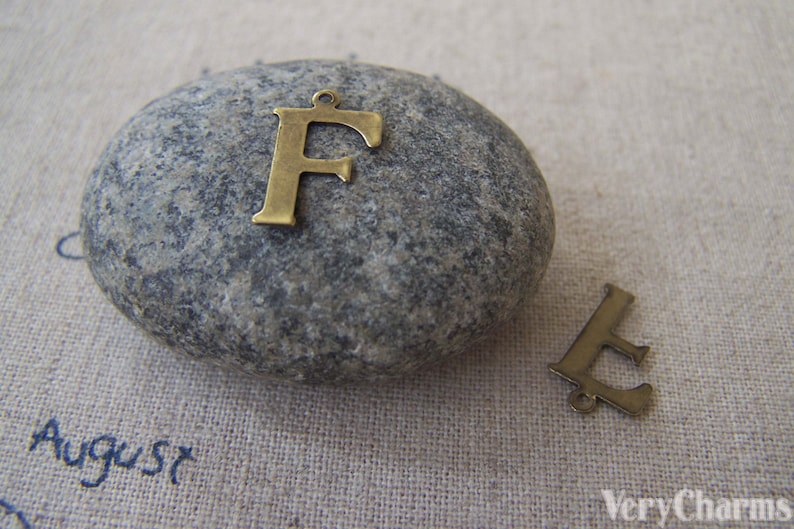 10 Pcs of Antique Bronze Brass Alphabet Letter F Charms 9x15mm - Etsy