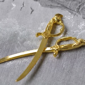 Gold Japanese Blade Katana Sword Pendant Charms 23x93mm Set of 10 A7978 ...