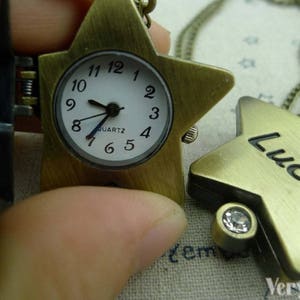 1 PC of Antique Bronze Star Pocket Watch Gift 28x39mm A6009 - Etsy
