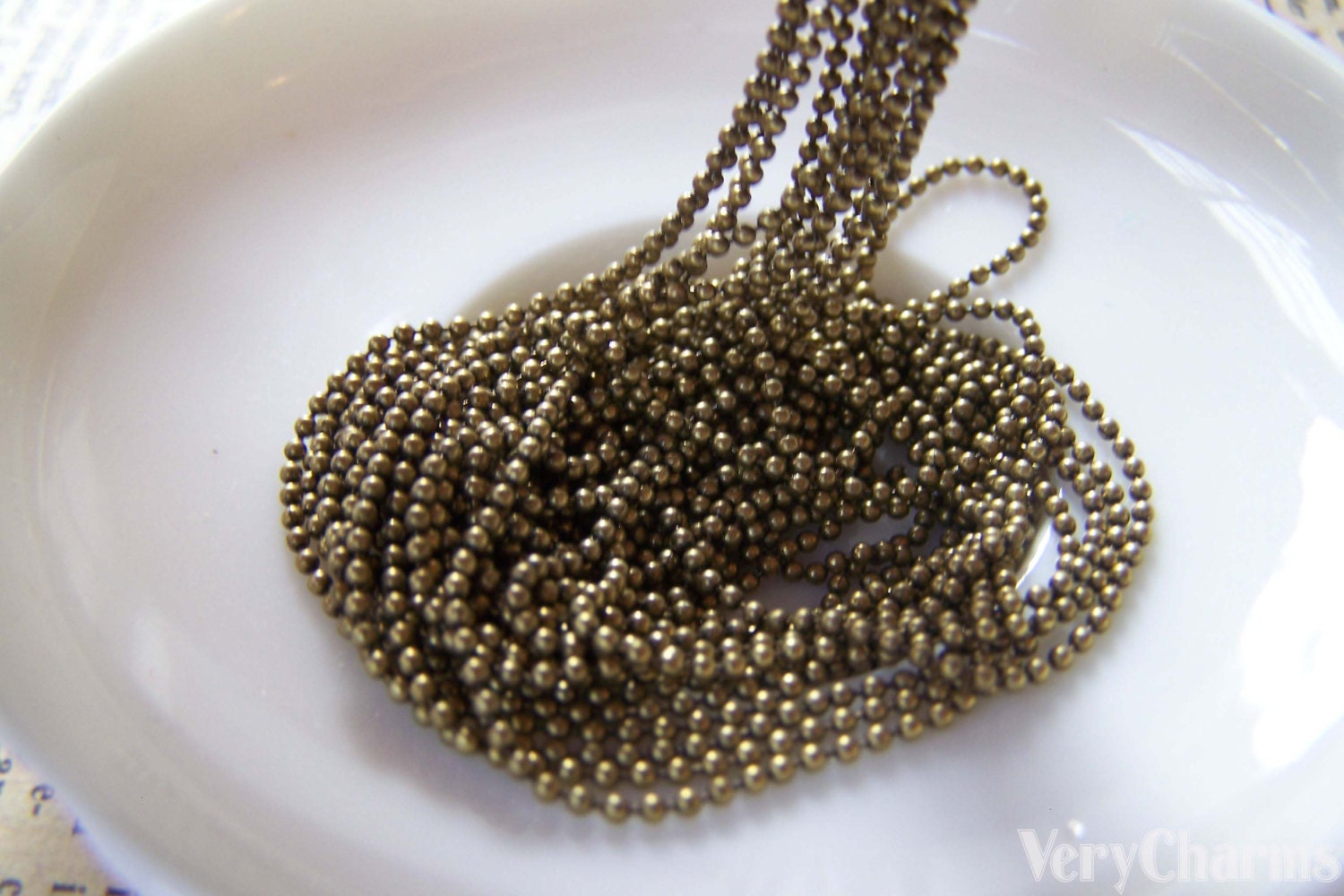 16ft (5m) Antique Bronze Brass Fine Bead Ball Chain 1.2mm A3994 - Etsy
