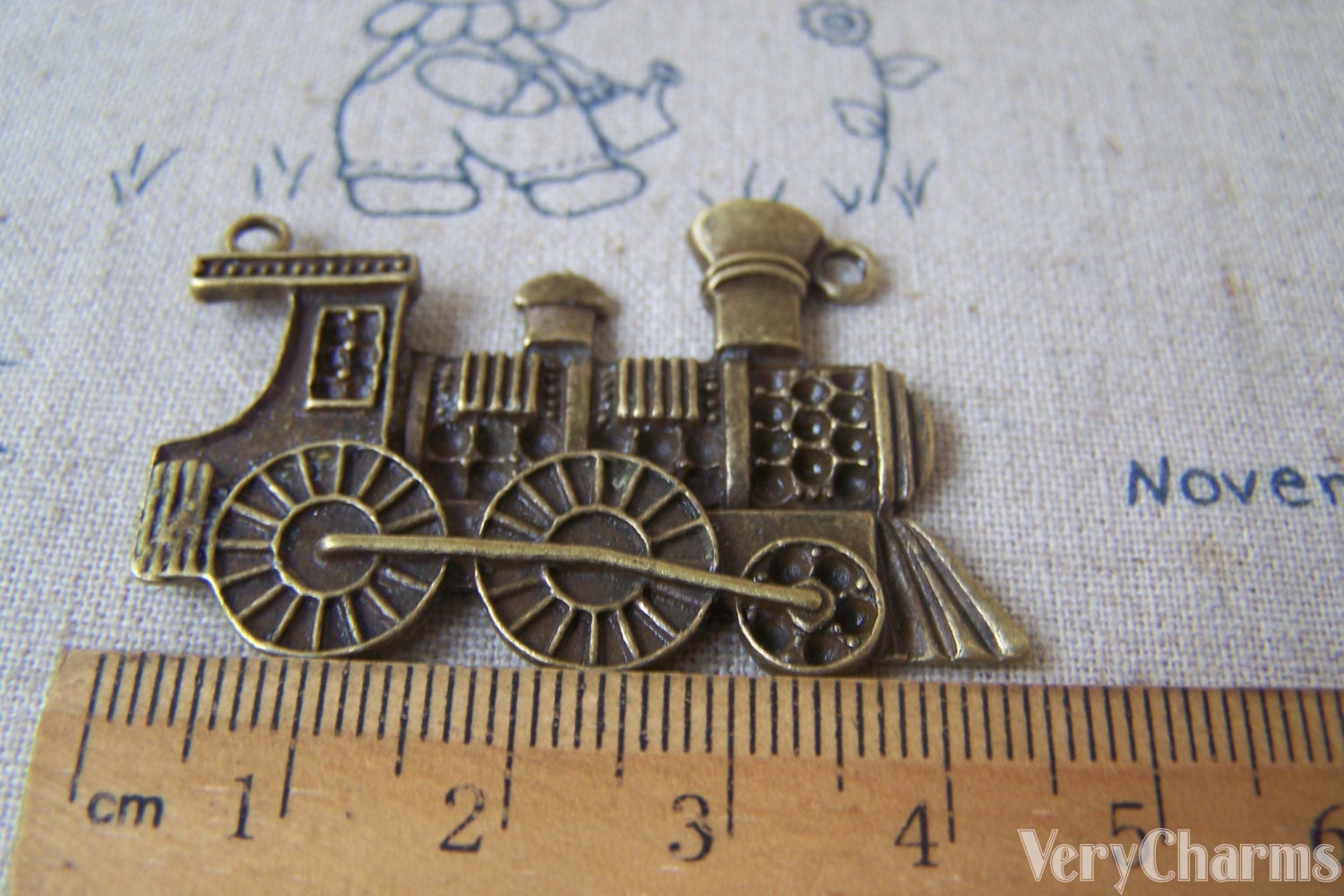 8 Pcs of Antique Bronze Train Head Connector Pendants 31x45mm | Etsy